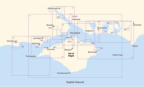 Imray kaartenset - 2200 The Solent Chart Pack Wirobound George Kniest