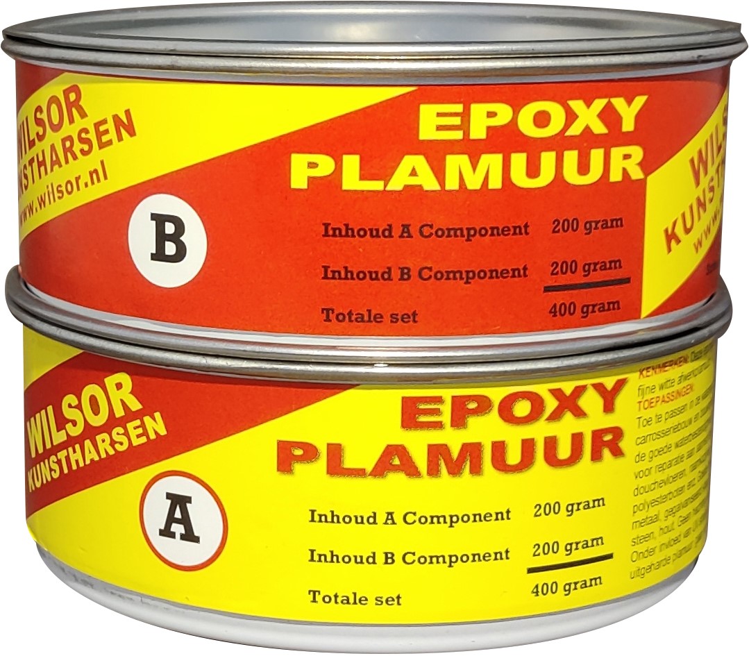 Wilsor Epoxy plamuurset - wit - 400gr (180+220gr) George Kniest