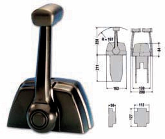 Morse SL-3 motorbediening top Enkel - gashendel George Kniest