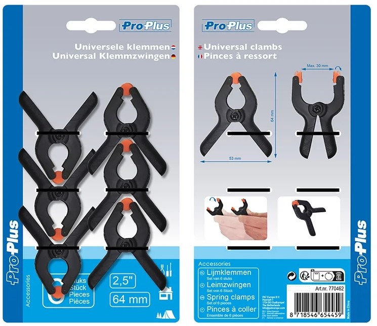 ProPlus Universele klemmen - set van 6 stuks George Kniest