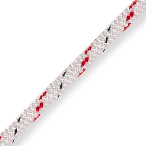 Marlow Doublebraid - 10 mm - 30mtr - wit/rood George Kniest