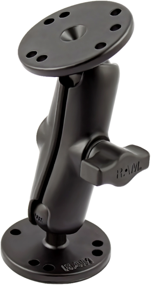 RAM 1"" Ball Mount with 2/2.5"" Round Bases that contain the AMPs hole ...